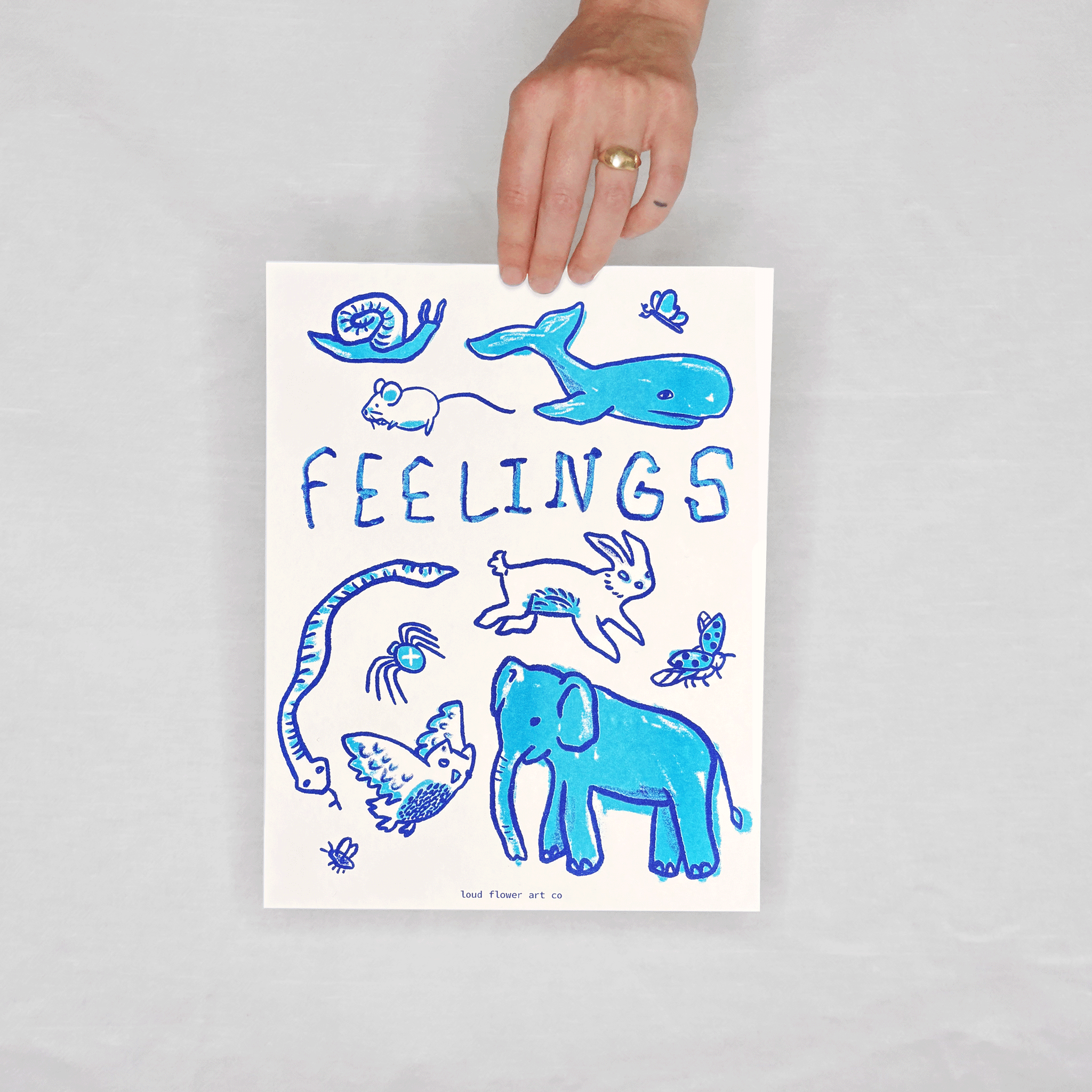 Feelings World Tour - Animals Risograph Poster – Thistle & Poppy
