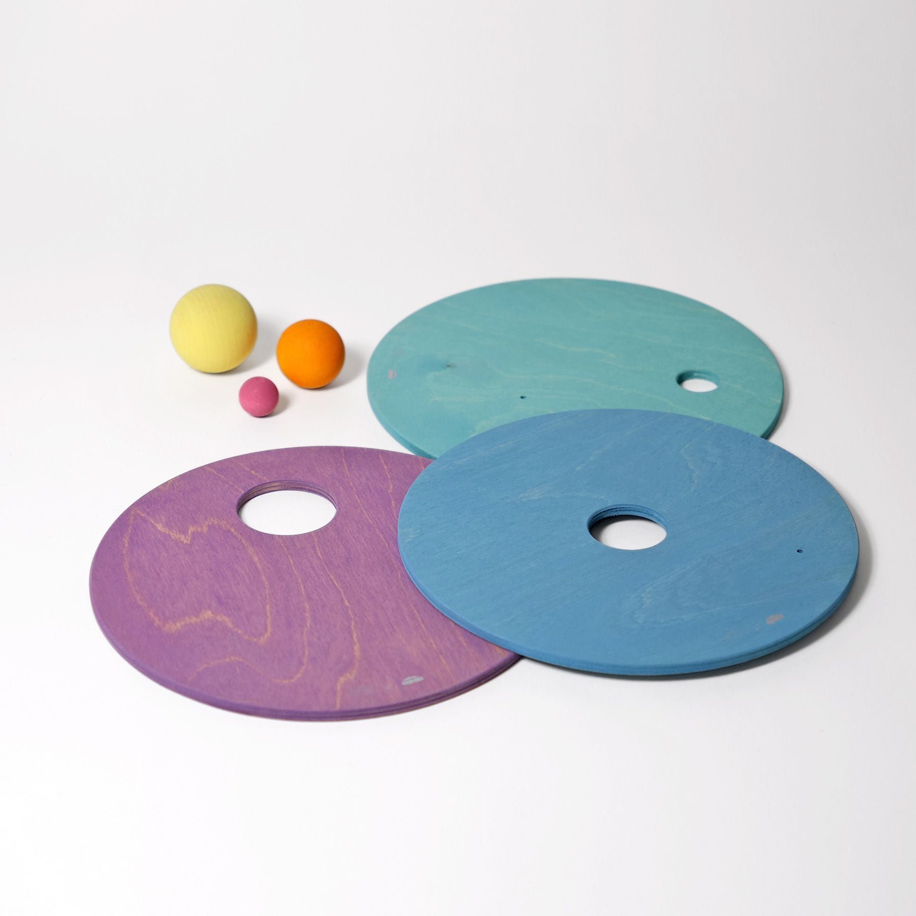 GRIMM’S x Stapelstein® Rolling Discs Cool Pastel – Thistle & Poppy
